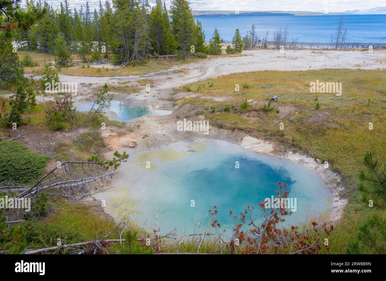 Steamy water in Seismograph Pool sits at Yellowstone Lake,Yellowstone ...