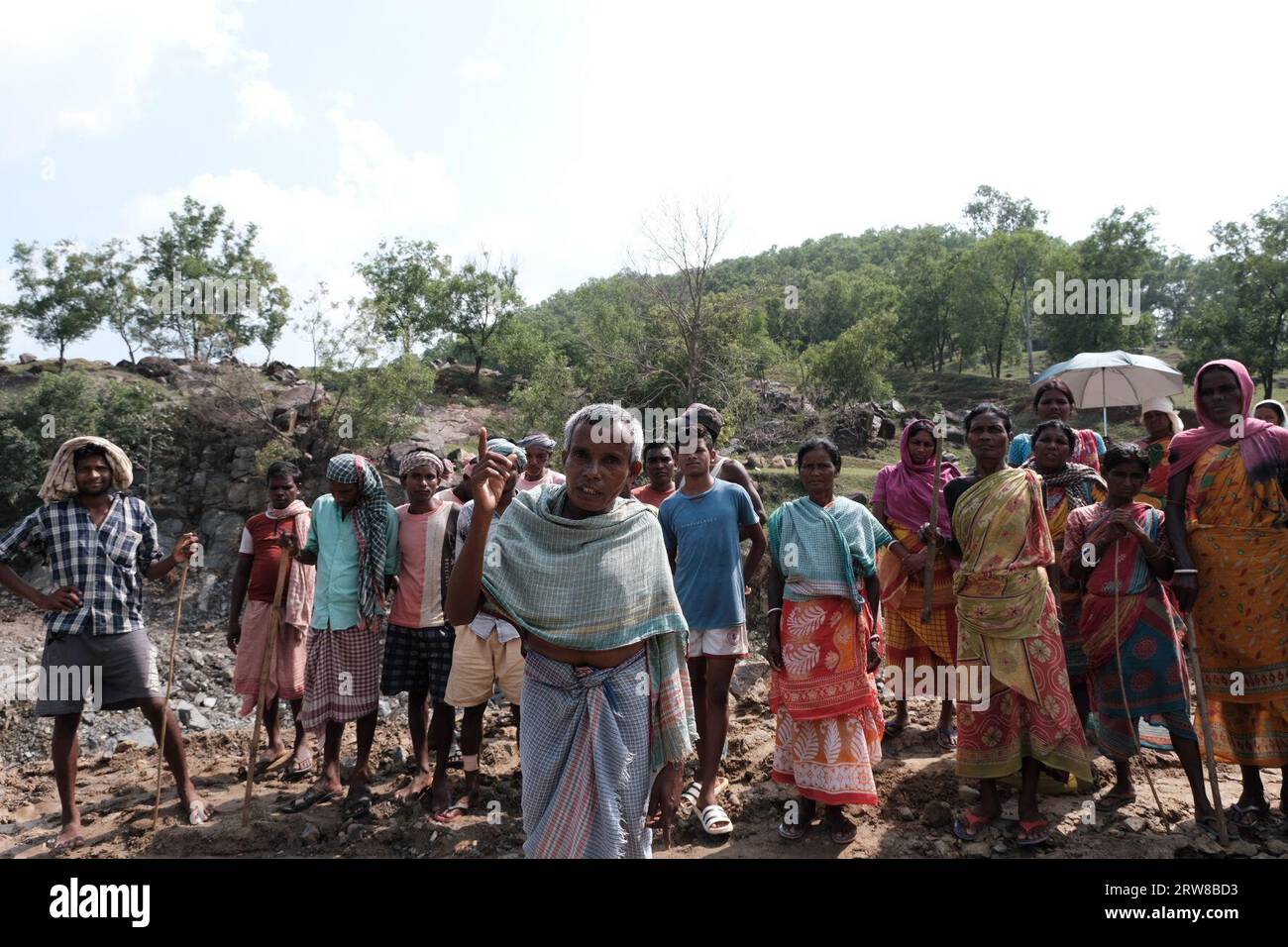 Adibasi protest against "illegal stone mines" that have been burst ...