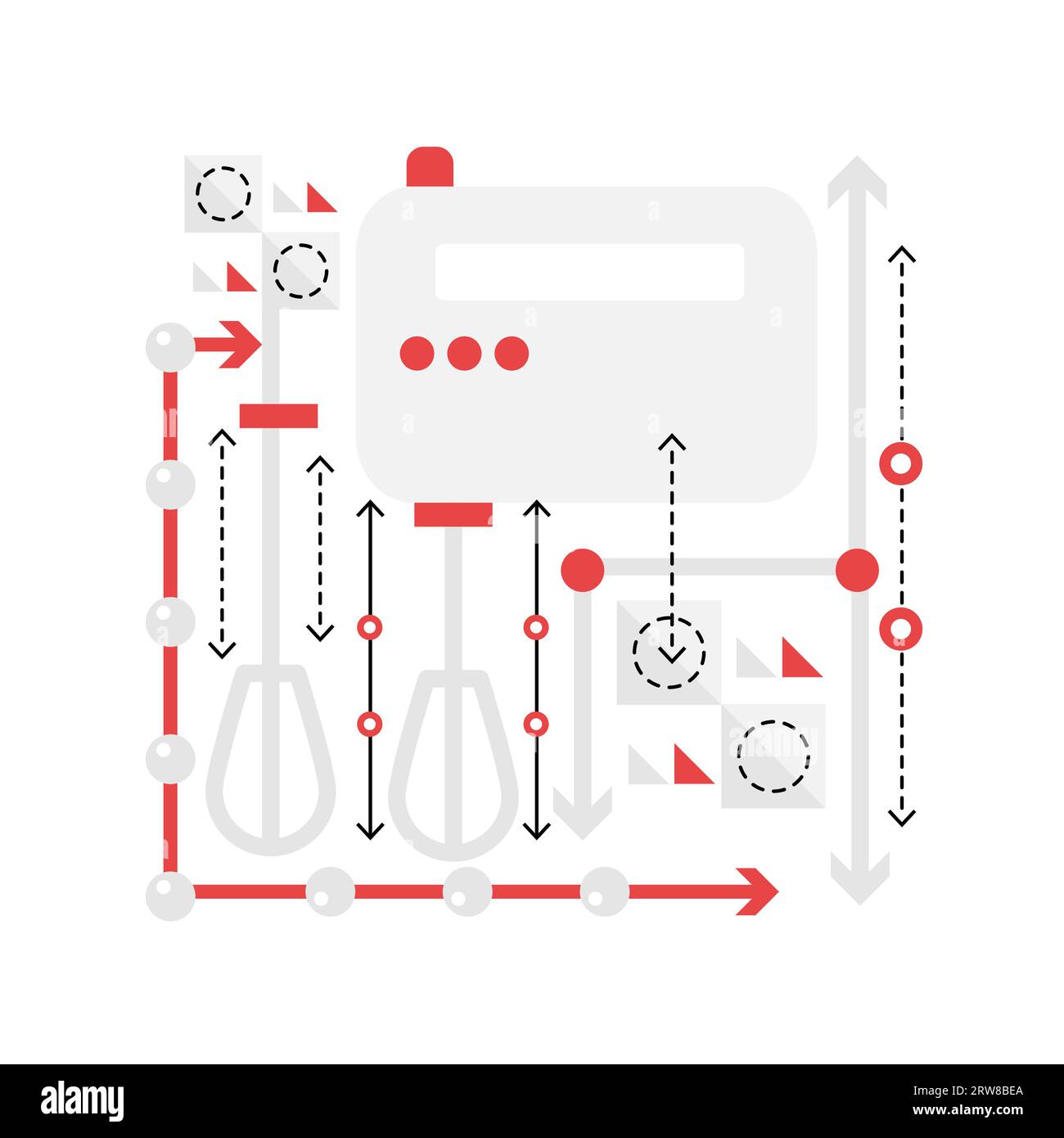Kitchen hand mixer. Food preparing appliance, electrical mixing aparat ...