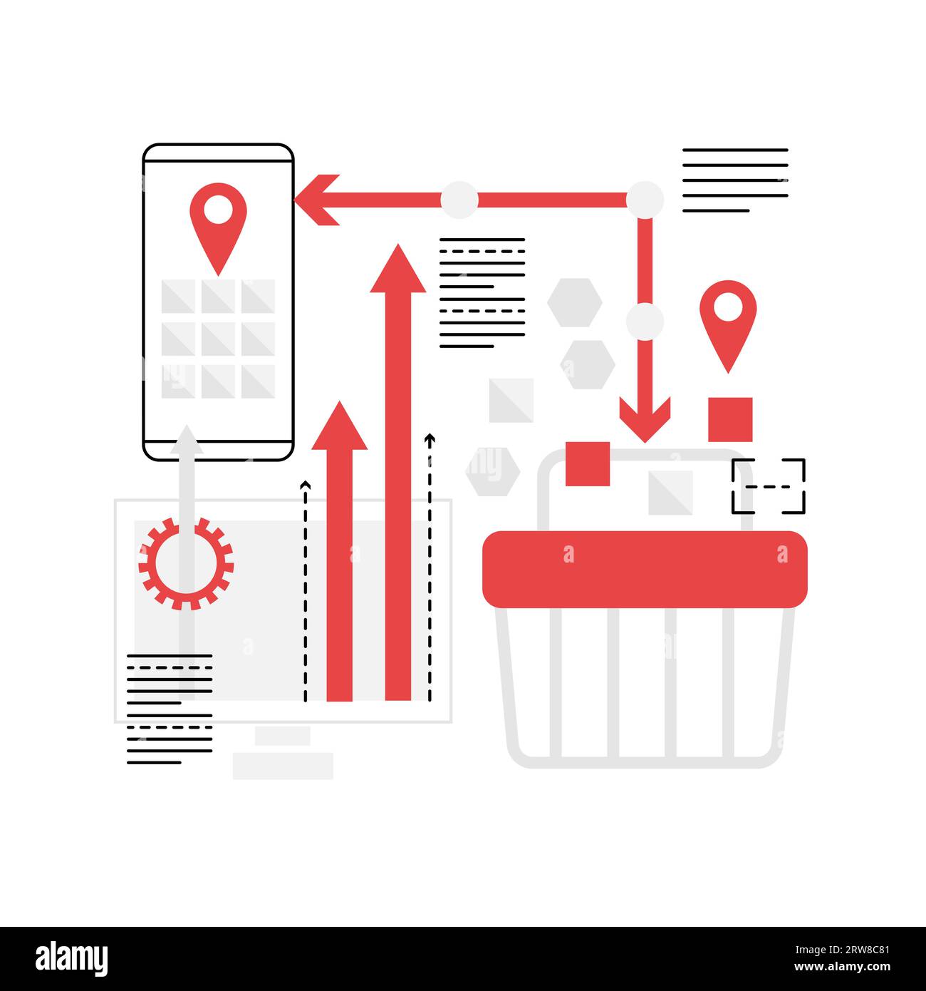 Ecommerce shop platform. Online media advertising, digital shopping ...