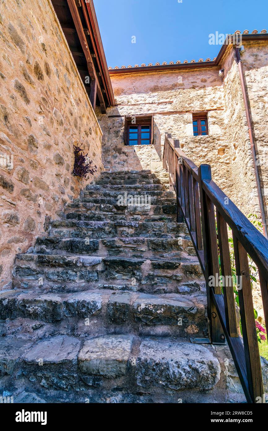 Entry of the monastery complex of Andromonastiro in Peloponnese, Greece ...