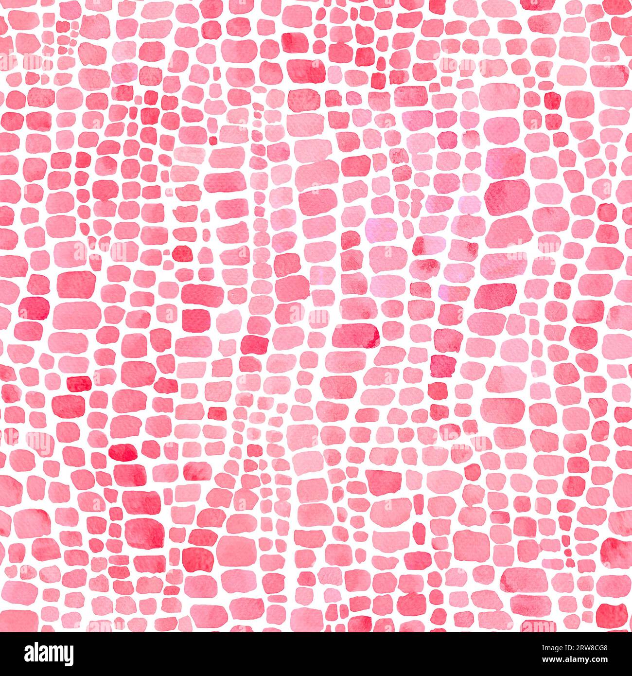 Abstract crocodile reptile scales pink red and white watercolor ...