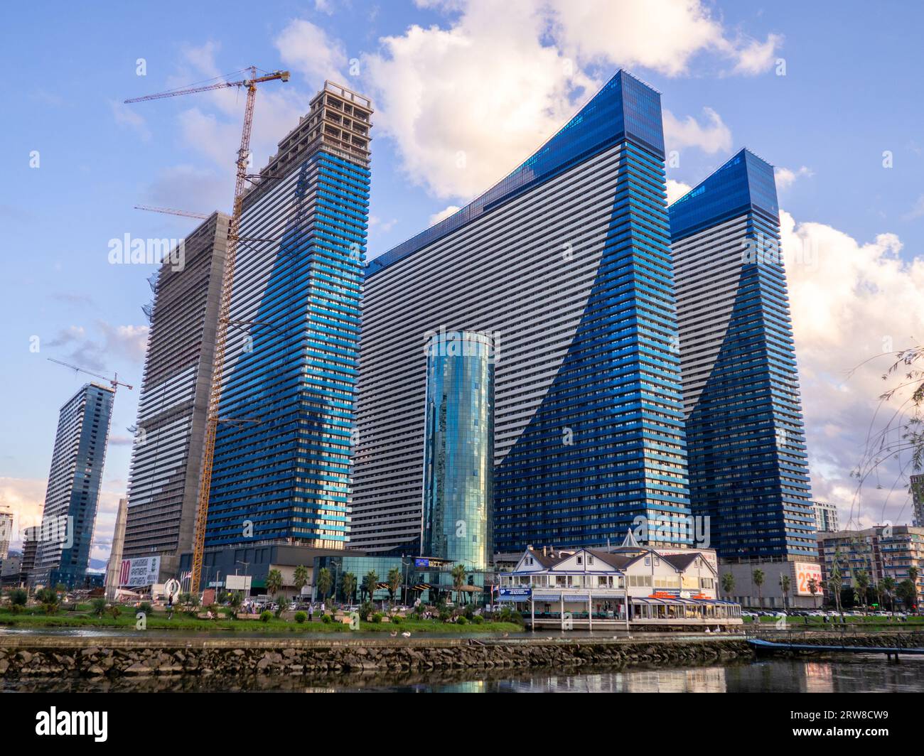 Batumi, Georgia. 09.10.2023 High-rise building under construction. Orbi ...