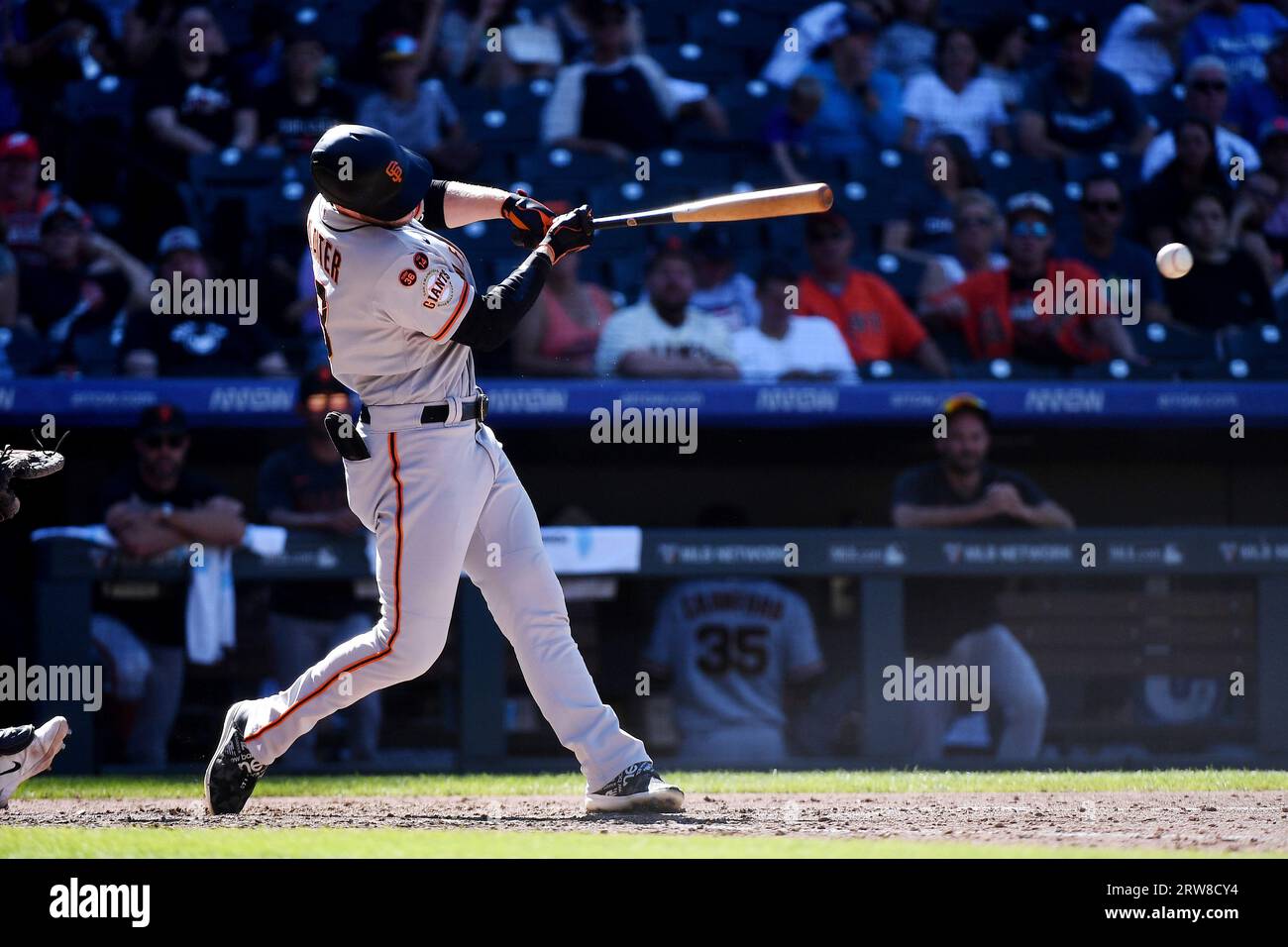 San Francisco Giants' Austin Slater singles in the seventh inning of a ...