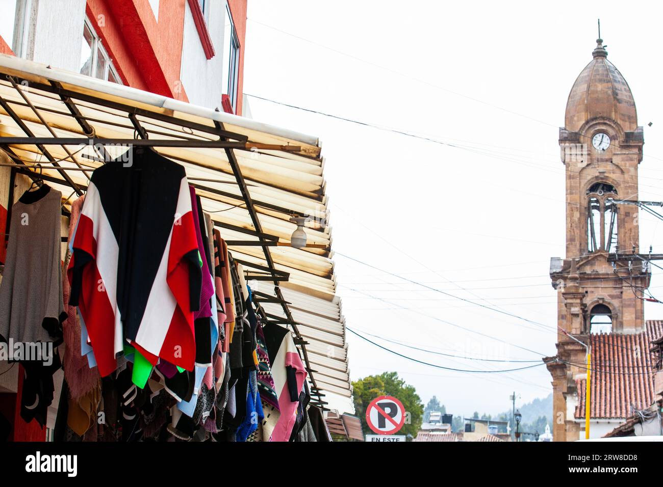 Traditional handmade ruanas at the beautiful small town of Nobsa in the ...