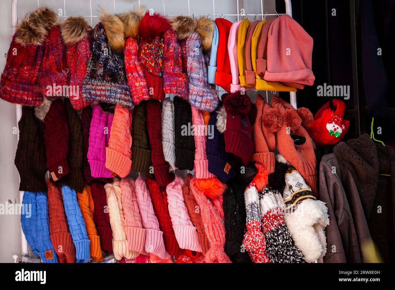 Traditional handmade ruanas at the beautiful small town of Nobsa in the ...