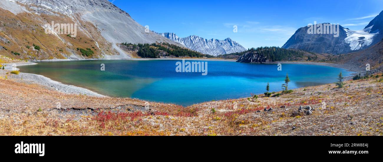 Maude Lake Panorama, North Kananaskis Pass. Scenic Autumn Landscape ...