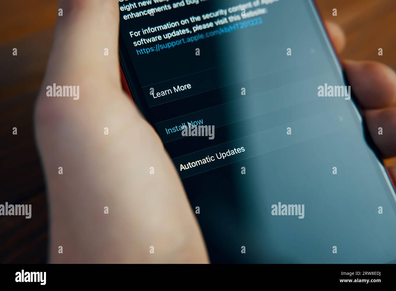 Apple iPhone operation system update Stock Photo - Alamy