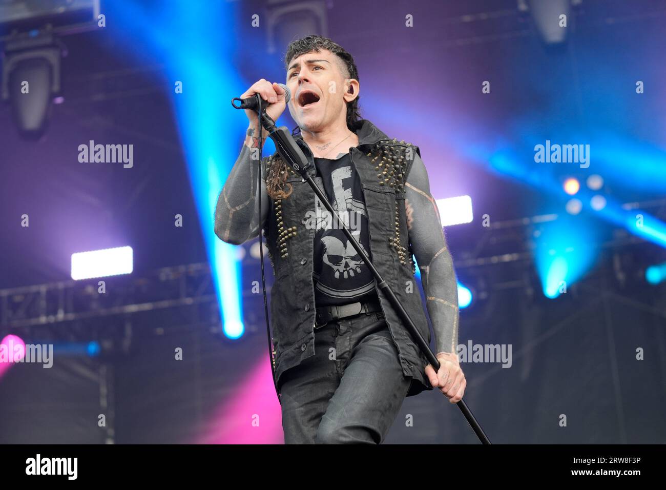 Davey Havok of the band AFI performs on day three of Riot Fest on ...