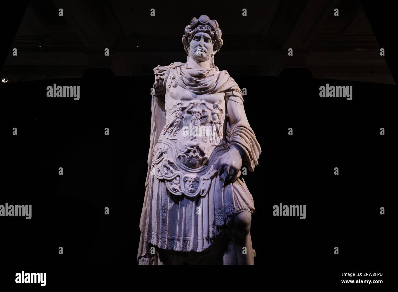 Istanbul, Turkey - September 16 2023: Marble Statue of Emperor Hadrian ...