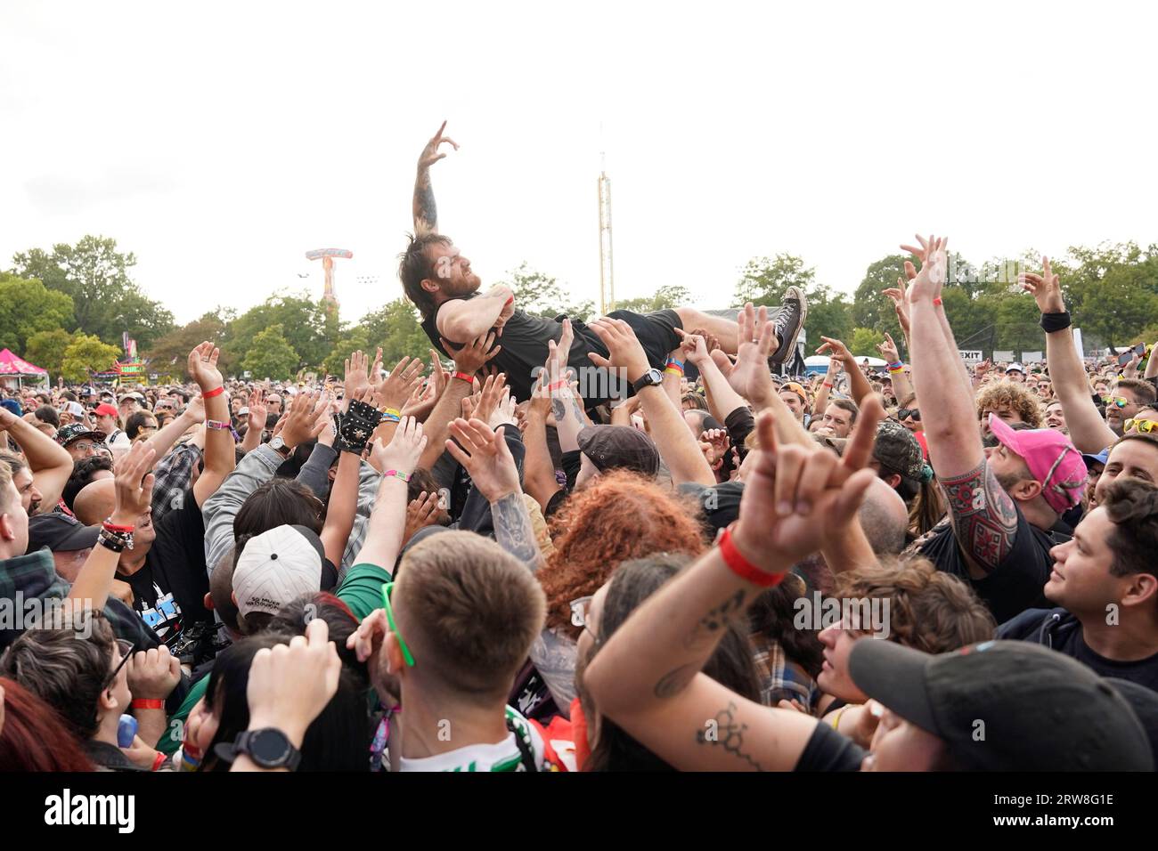 Festivalgoers are seen on day three of Riot Fest on Sunday, Sept. 17 ...