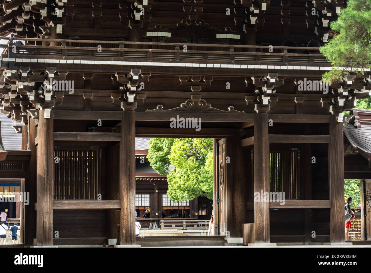 Looking to the main shrine building from inside the massive Minami ...