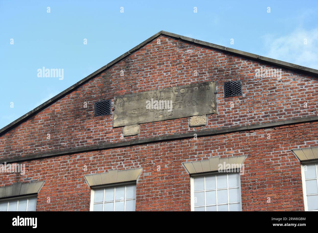 National School built by subscription 1812, date stone plaque on top of ...