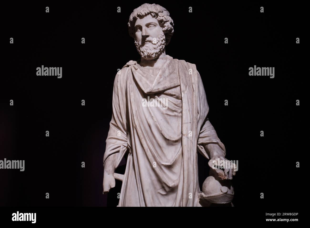 Istanbul, Turkey - September 16 2023: Marble Statue of Emperor Marcus ...