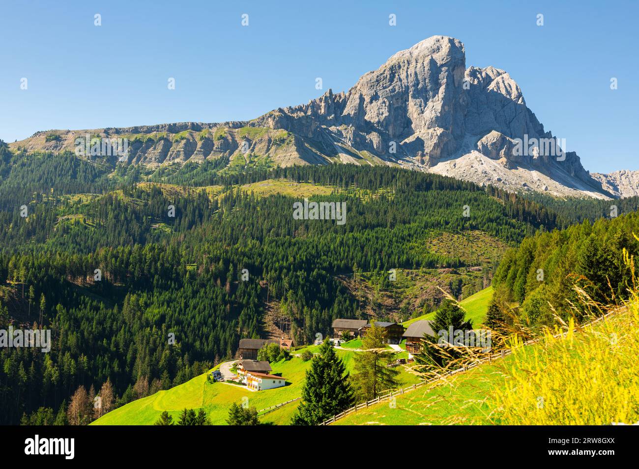 Peitlerkofel mountain of Dolomites in South Tyrol, Italy Stock Photo ...