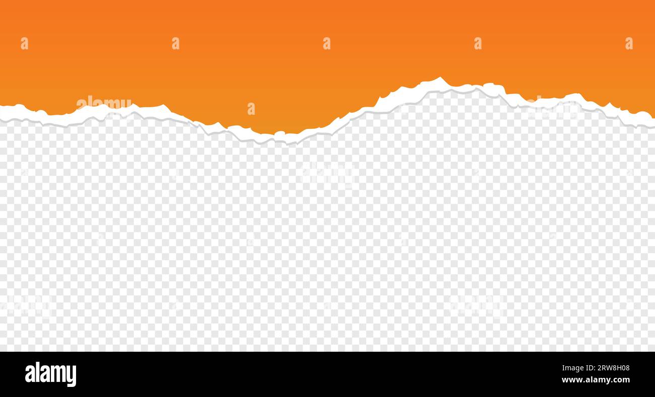 Orange torn paper frame with transparent background, free vector ...