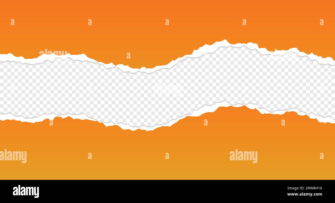 Orange torn paper frame with transparent background, free vector ...