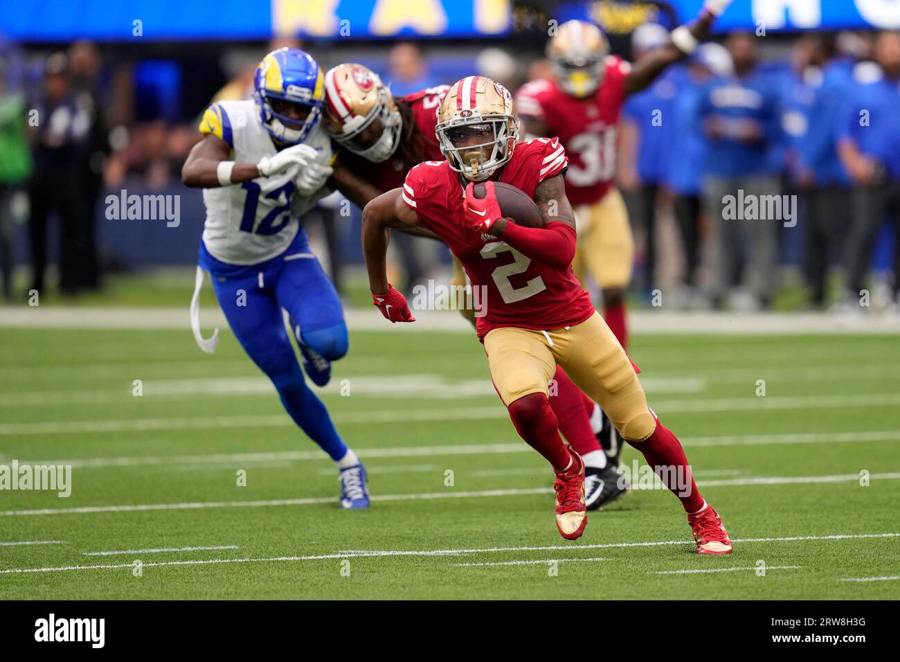 San Francisco 49ers cornerback Deommodore Lenoir runs the ball after ...