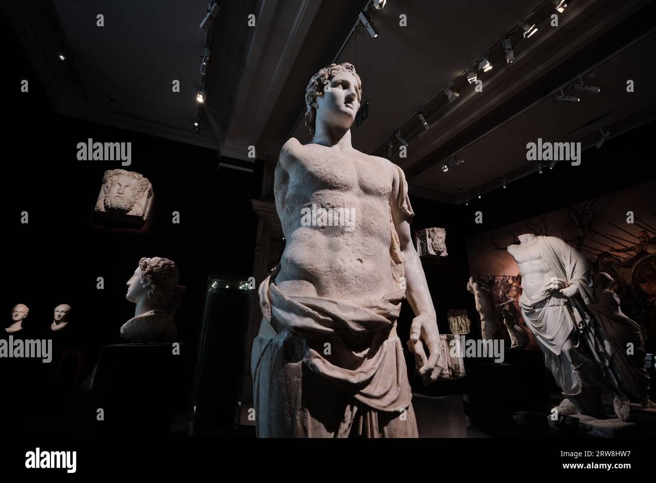 Istanbul, Turkey - September 16 2023: Marble statue of Alexander the ...
