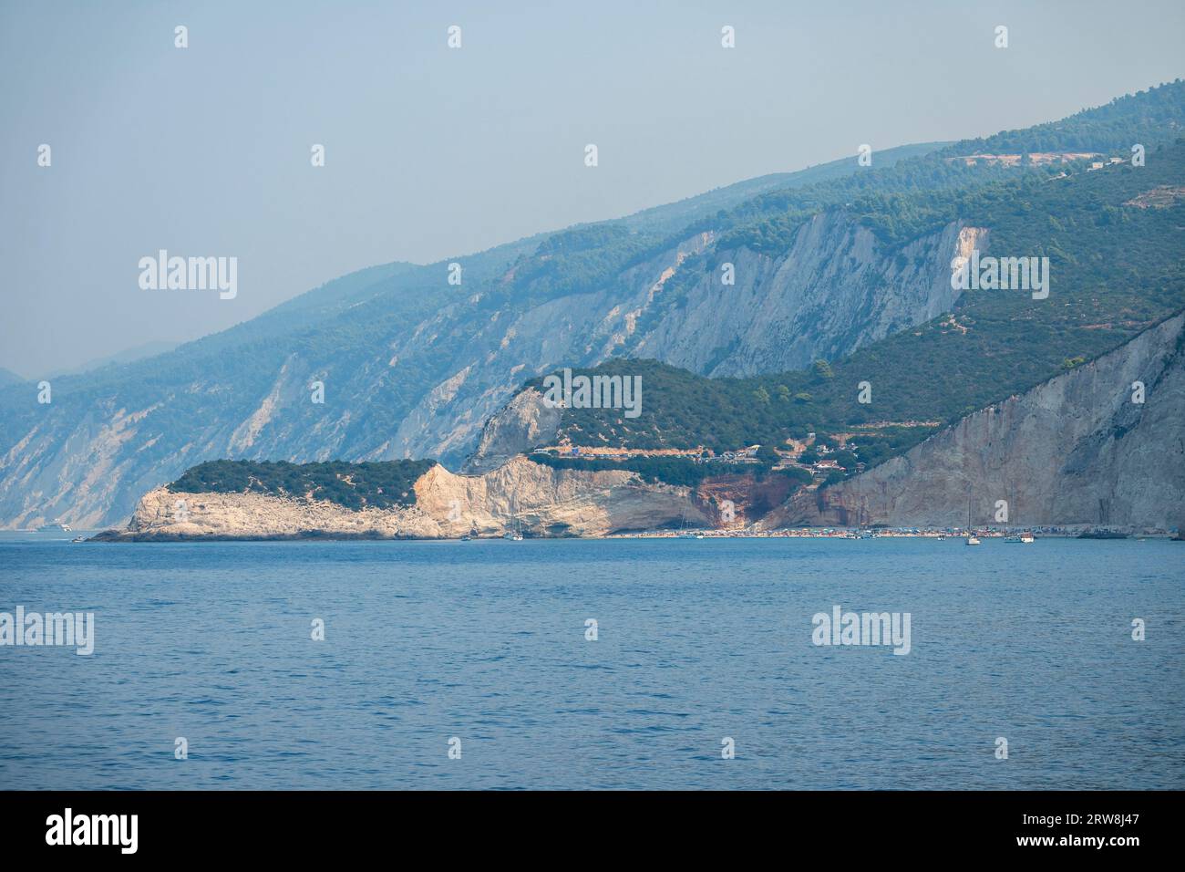Amazing Panoramic view of coastline of Lefkada, Ionian Islands, Greece ...