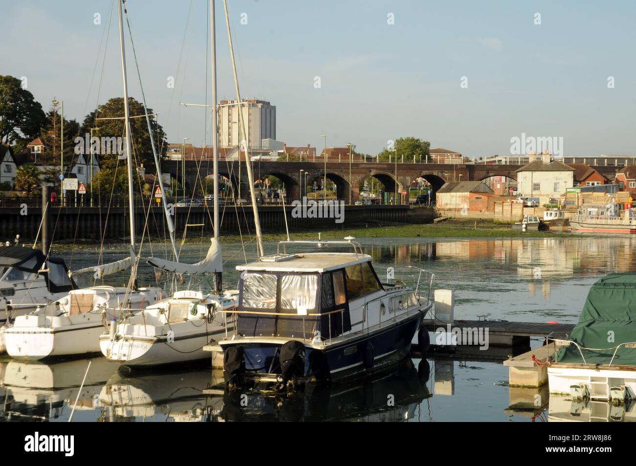 ENGLAND COASTAL PATH, LOWER QUAY, RAILWAY VIADUCT AND CIVIC OFFICES ...