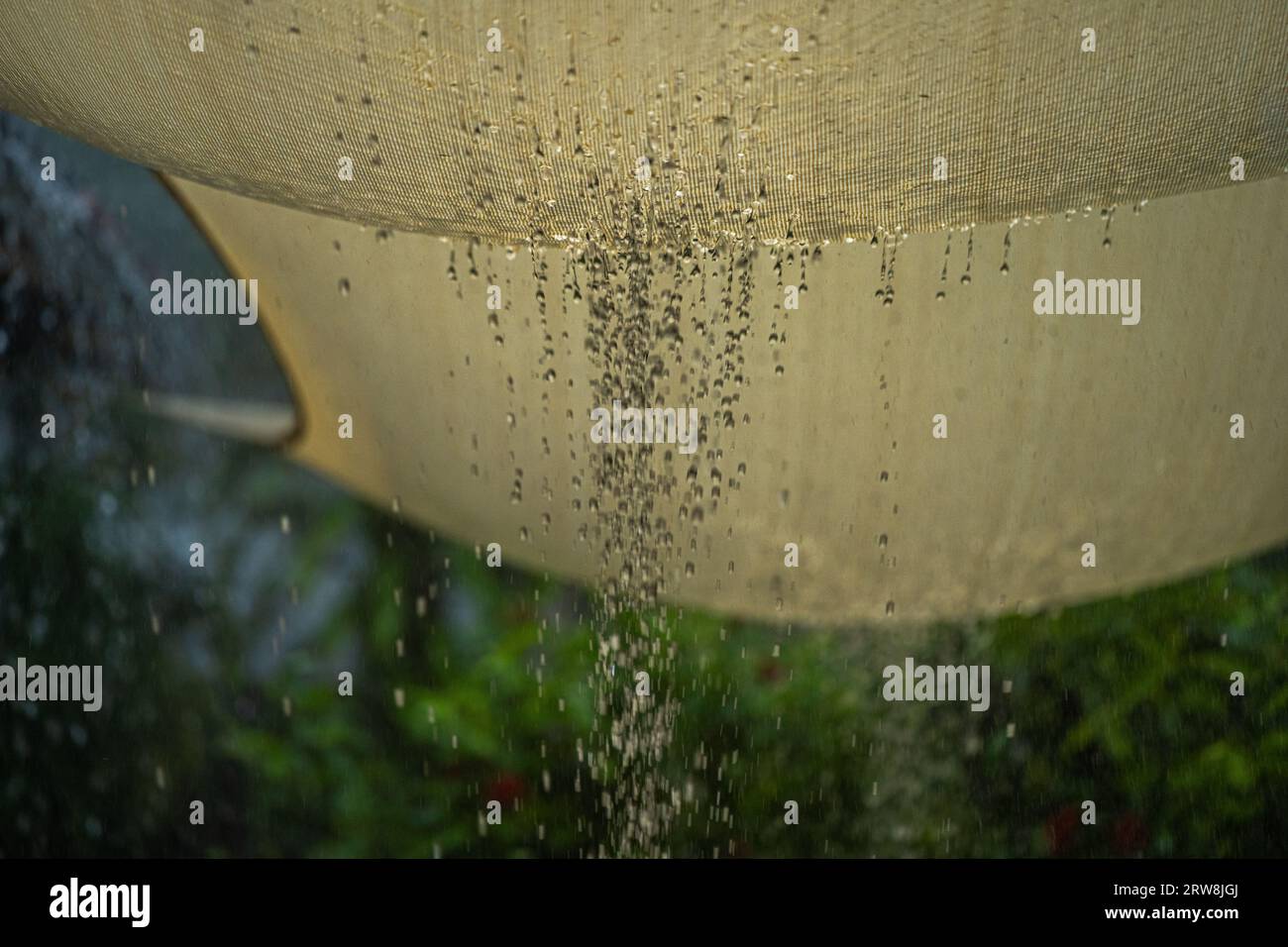 Impressive view of the rainy season in Costa Rica, with rain poring ...