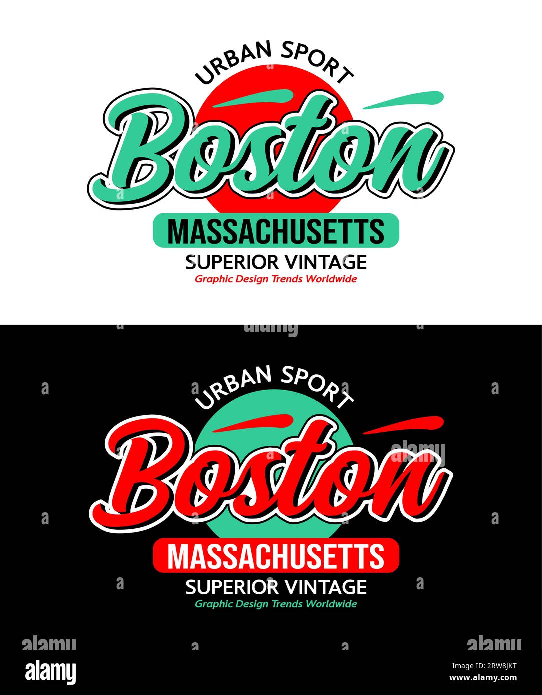 Boston city circle urban vintage calligraphy typeface, graphic ...