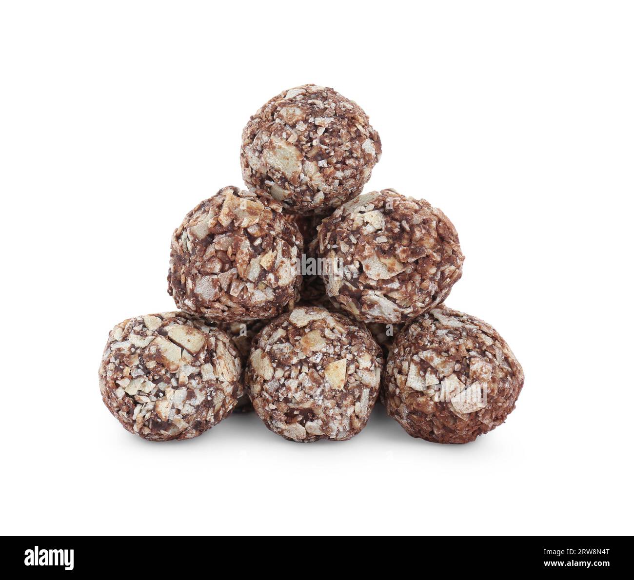 Tasty sweet chocolate candies isolated on white Stock Photo - Alamy