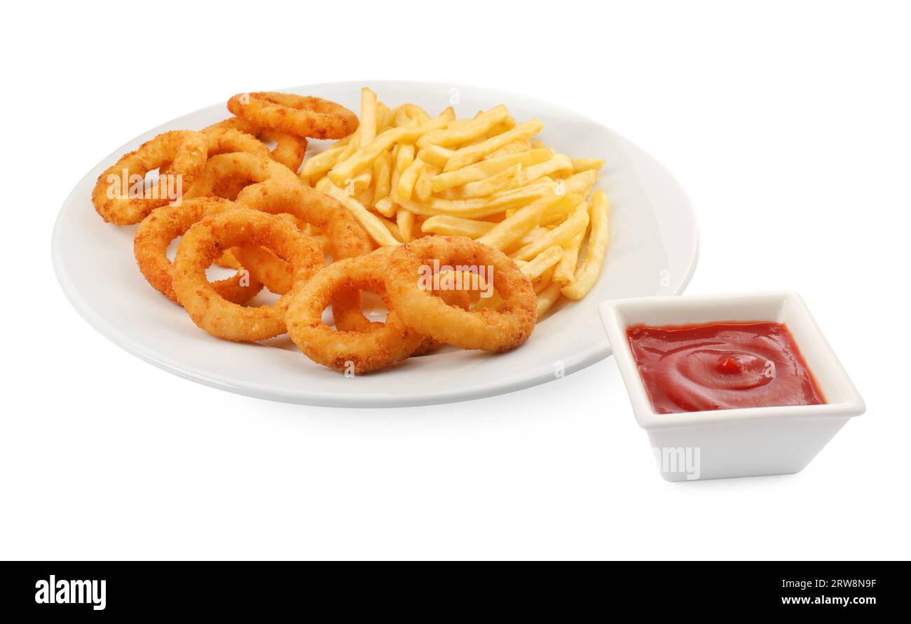 Onion rings french fries Cut Out Stock Images & Pictures - Alamy