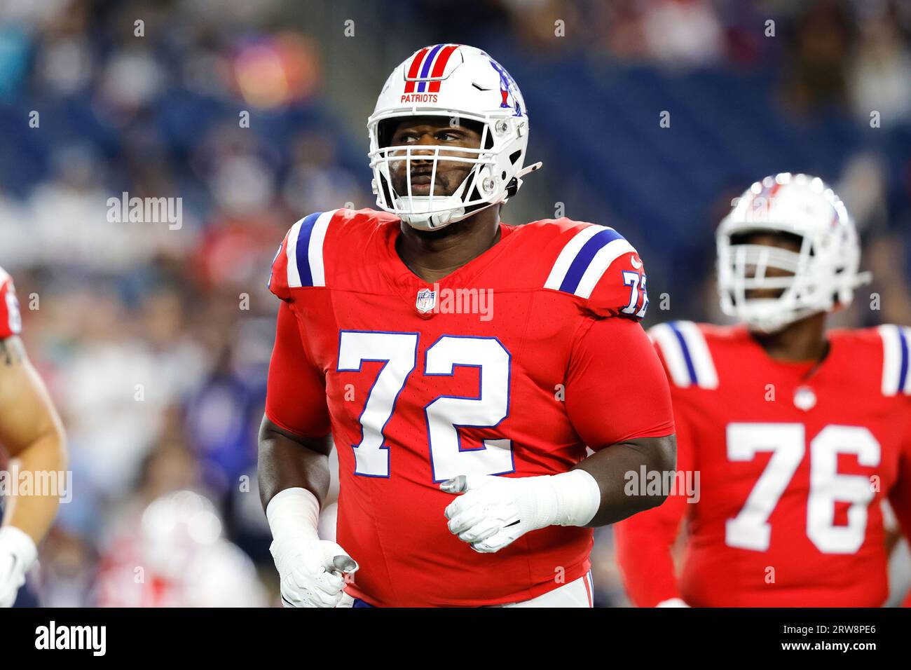 New England Patriots offensive tackle Tyrone Wheatley Jr. (72) prior to ...