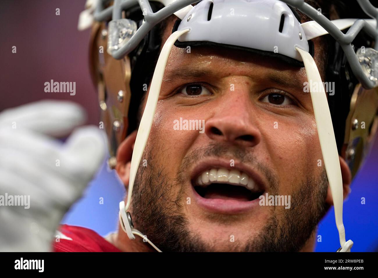 San Francisco 49ers defensive end Nick Bosa gestures after the 49ers ...