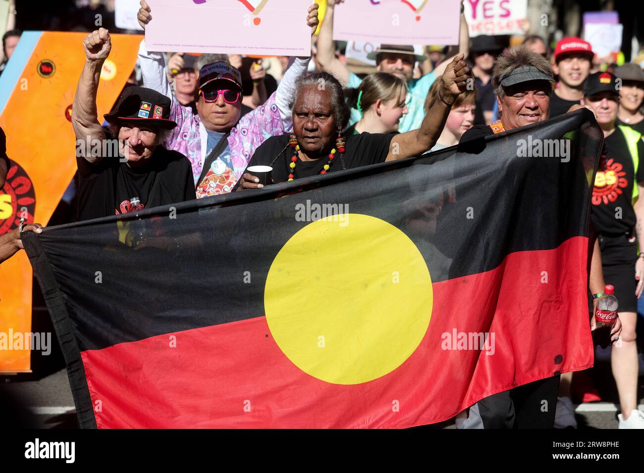 Sydney, AUSTRALIA, 17 September, 2023. Walk for Yes. Indigenous elders ...