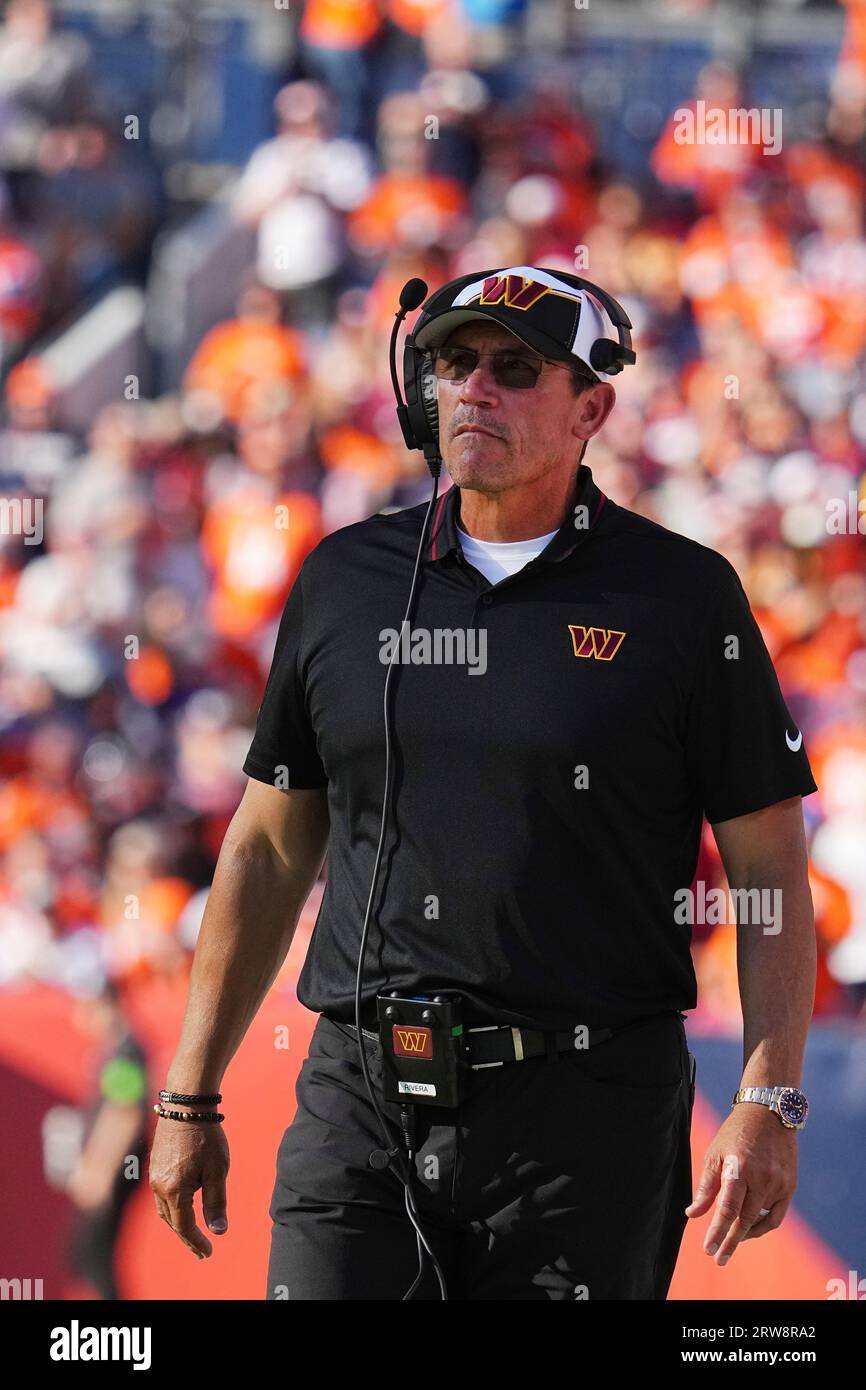 Washington Commanders head coach Ron Rivera against the Denver Broncos ...
