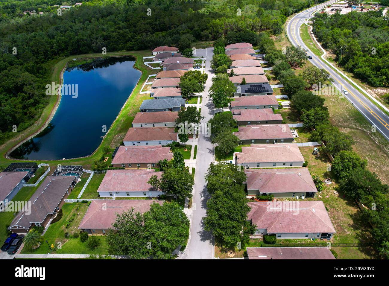 Aerial view of a residencial condominium suburb in Tampa Florida Stock ...