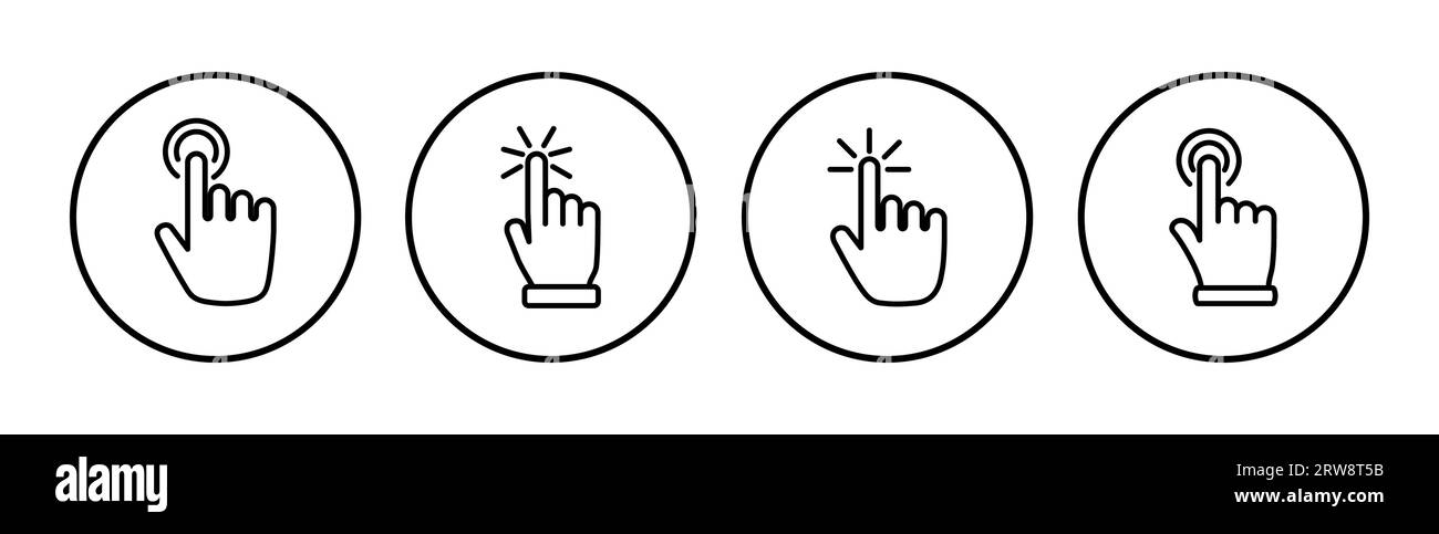 hand click icon vector. clicking finger icon. pointer icon Stock Vector ...