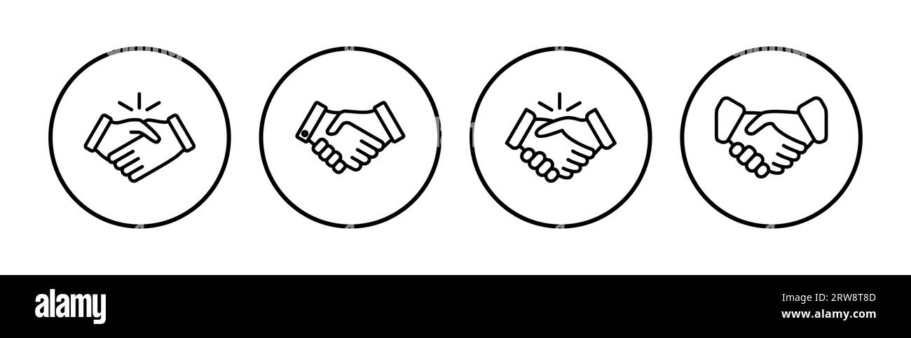 Hand shake icon vector. business handshake. contract agreement ...