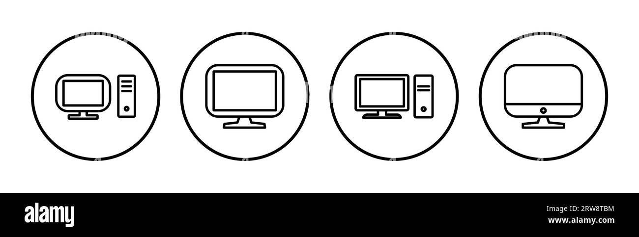 Computer icon vector. computer monitor icon Stock Vector Image & Art ...