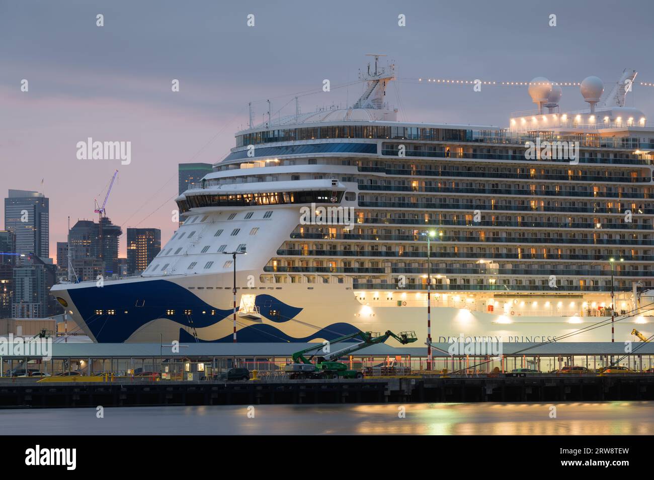 Seattle - September 17, 2023; Bow of Discovery Princess cruise ship at ...