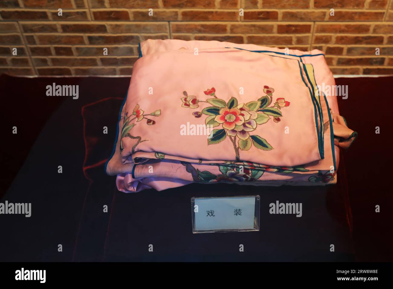 Chinese Peking opera costumes are in an exhibition hall in North China ...