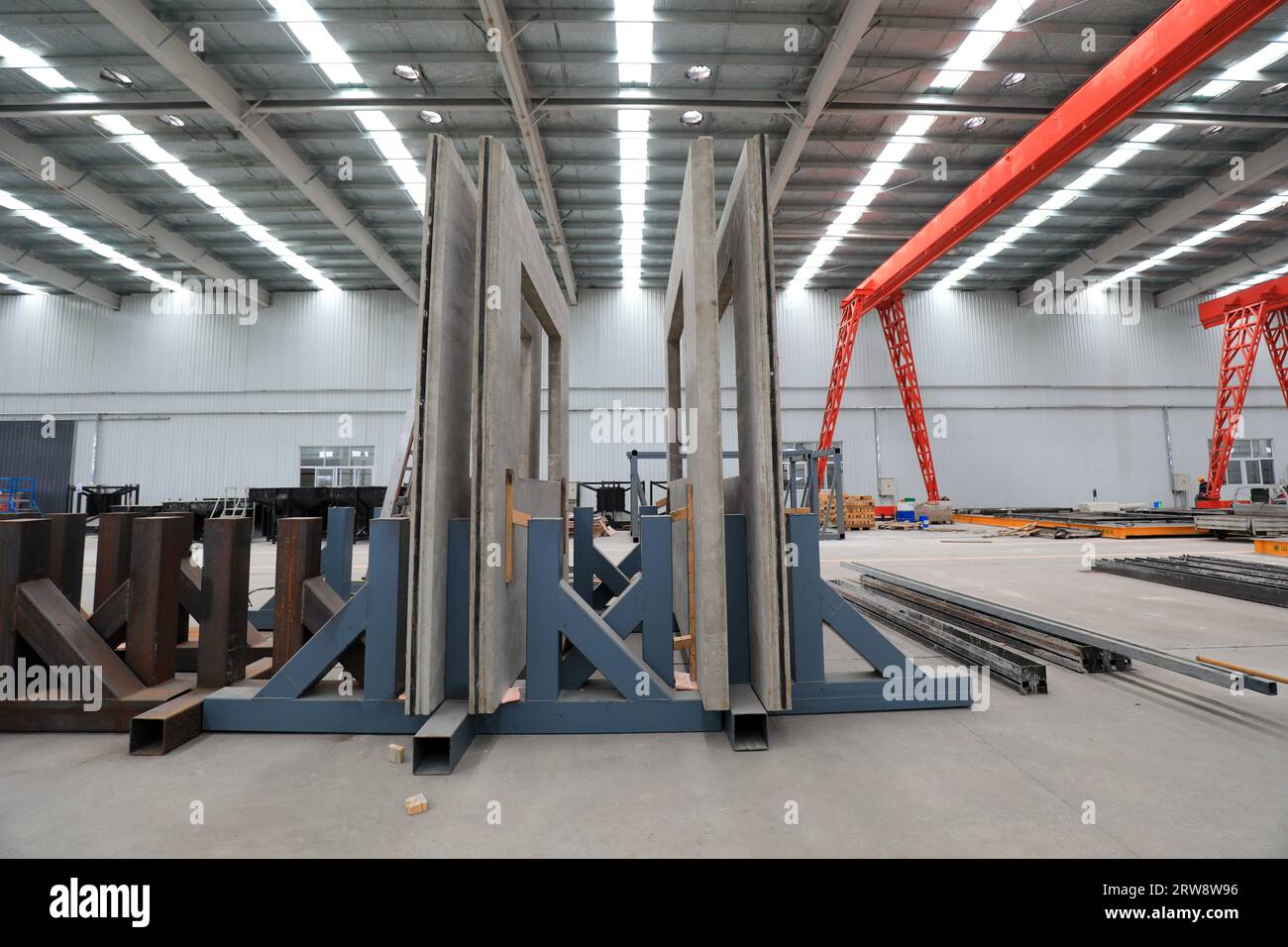 Prefabricated insulation wallboard in workshop, North China Stock Photo ...