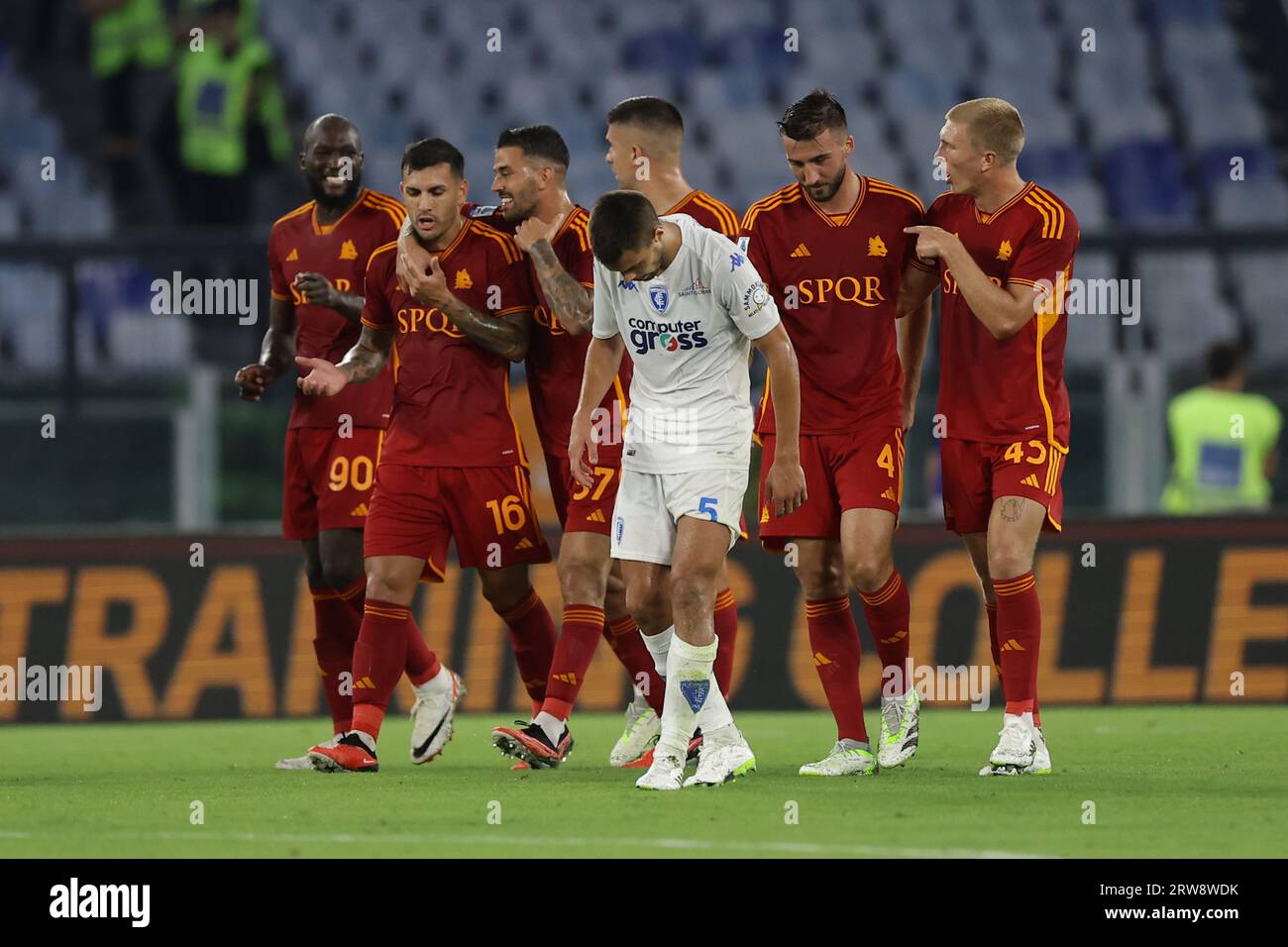 Roma’s Italian midfielder Bryan Cristante celebrates after scoring a ...