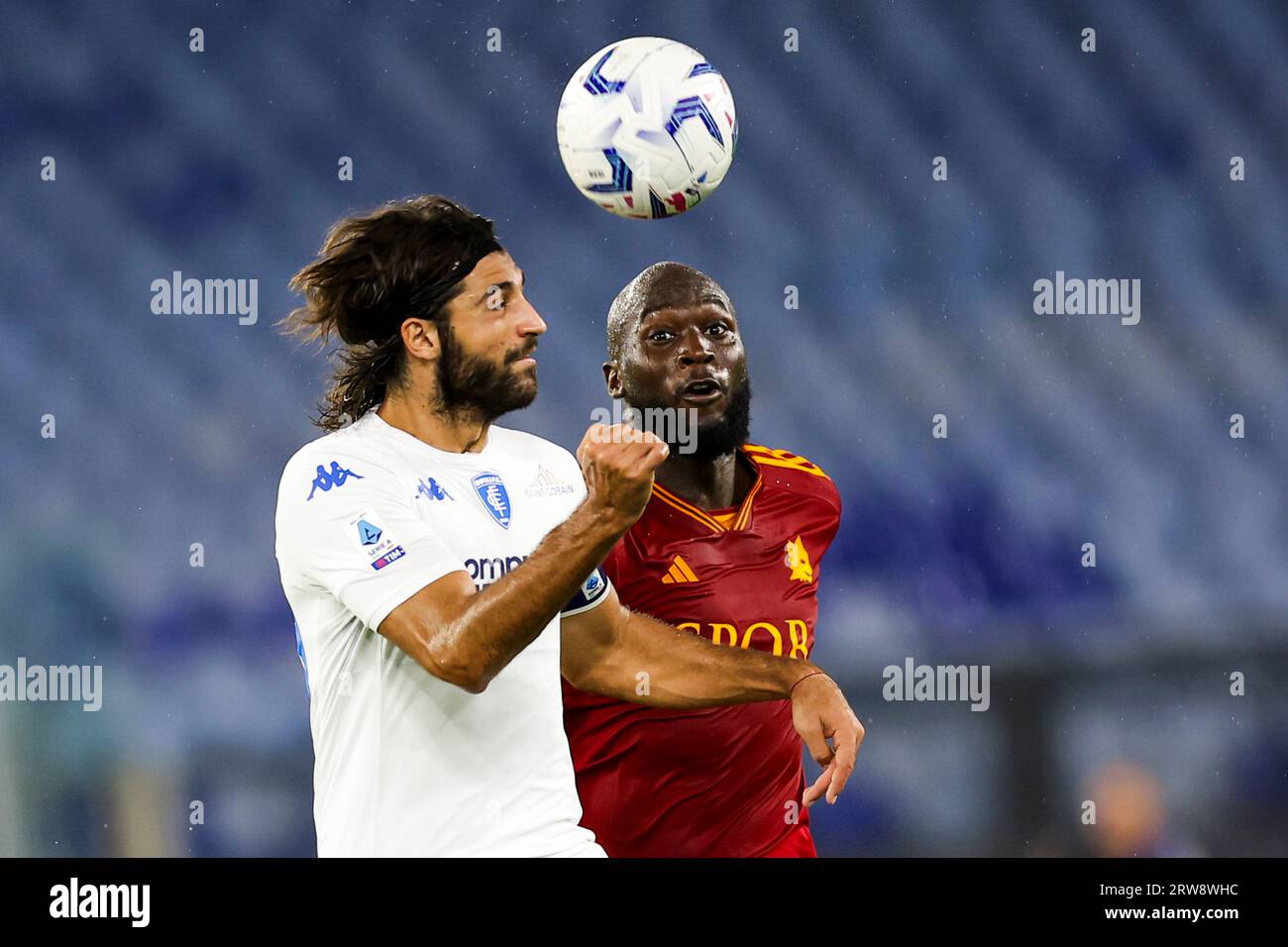Empoli's Italian defender Sebastiano Luperto challenges for the ball ...