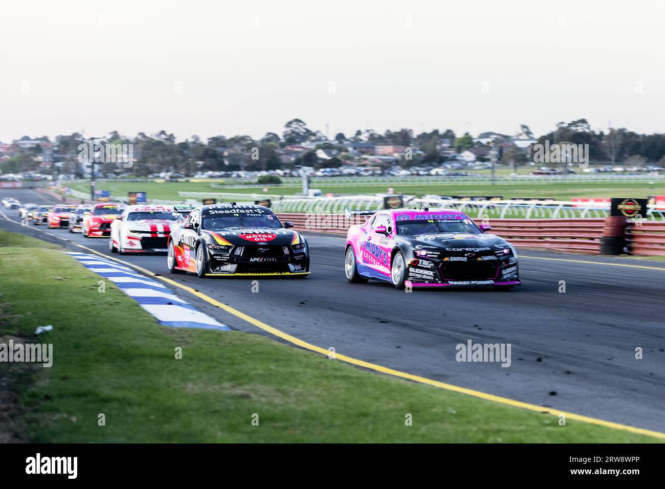 Melbourne, Australia, 17 September, 2023. Intense wheel to wheel race ...