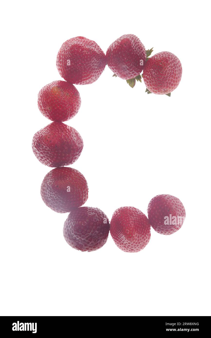 Letter C in form of strawberries, full of texture, pattern & conveying ...