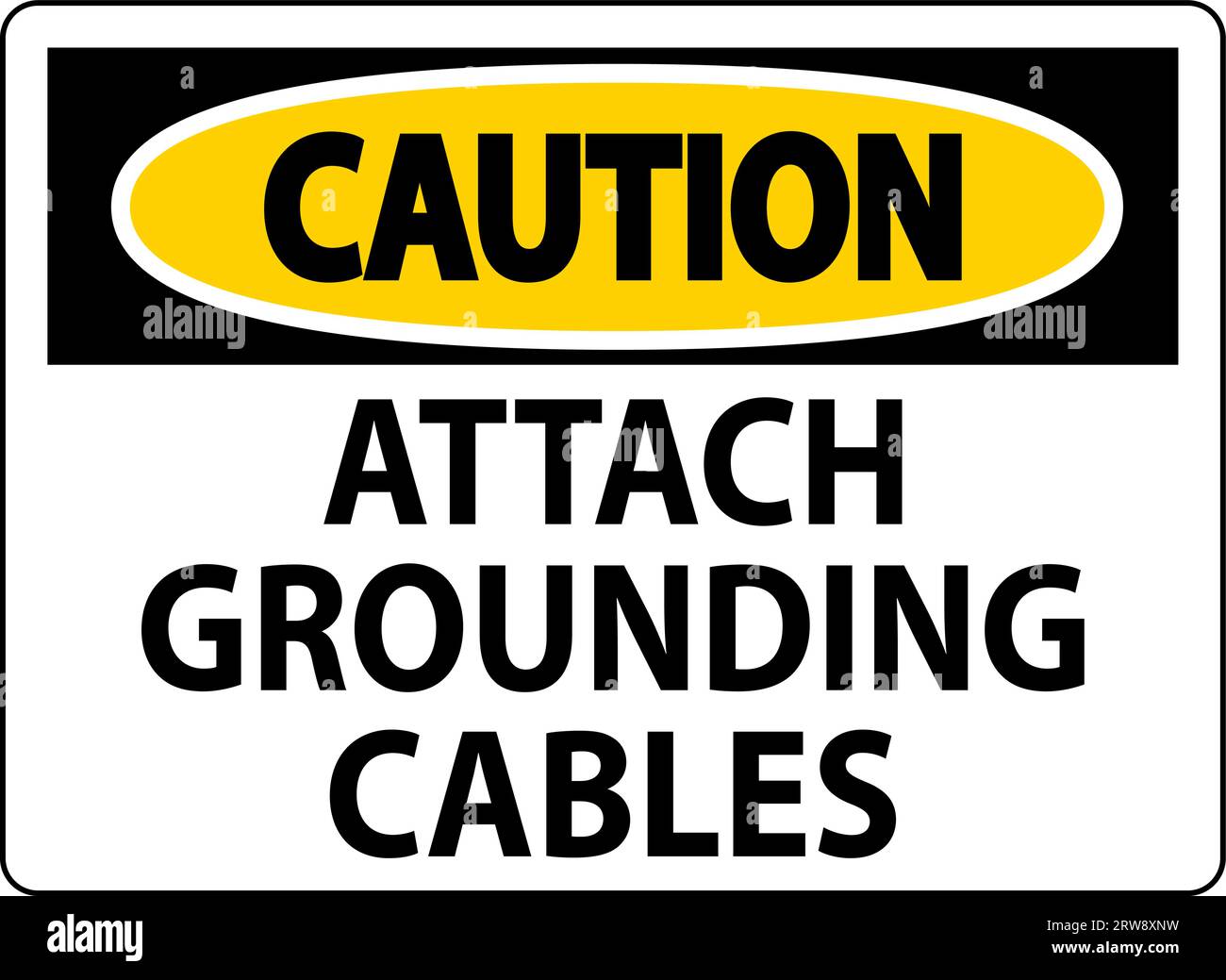Caution Sign Attach Grounding Cables Stock Vector Image & Art - Alamy