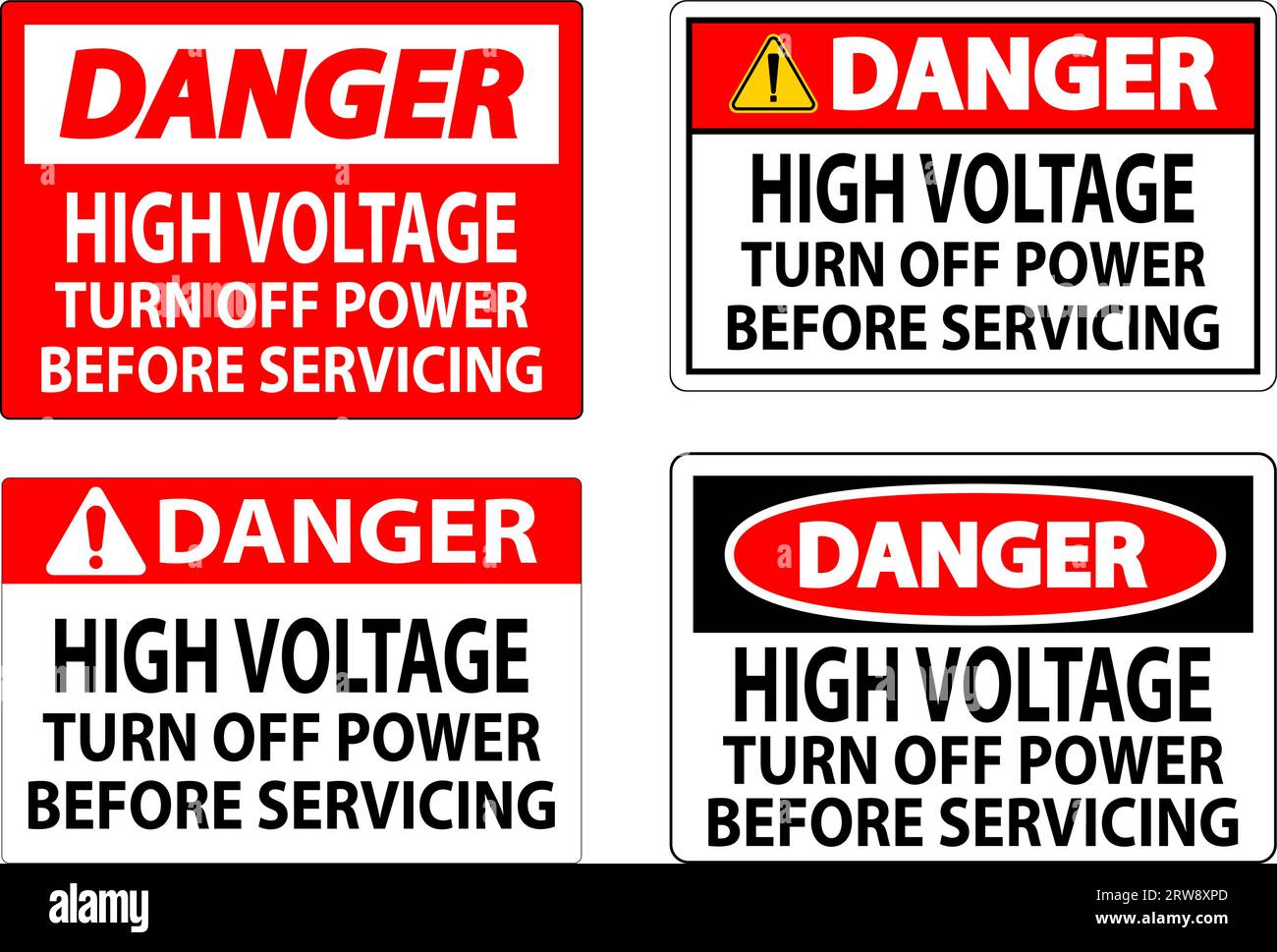 Danger Sign High Voltage Turn Off Power Before Servicing Stock Vector ...
