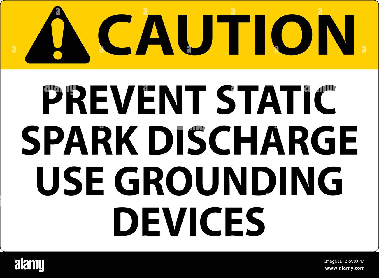 Caution sign prevent static spark discharge Stock Vector Images - Alamy