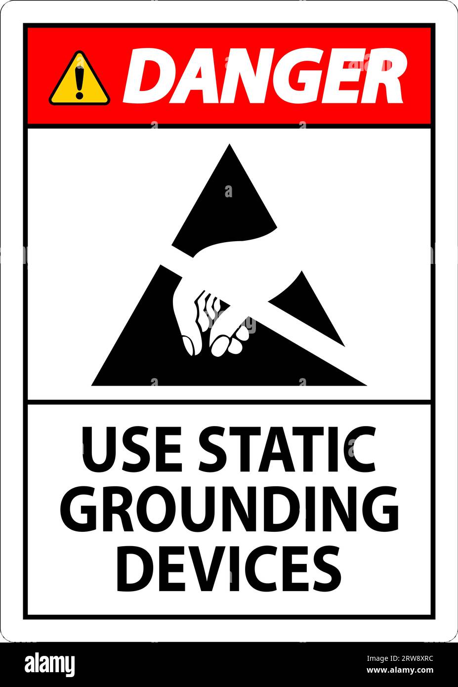 Danger Sign Use Static Grounding Devices Stock Vector Image & Art - Alamy