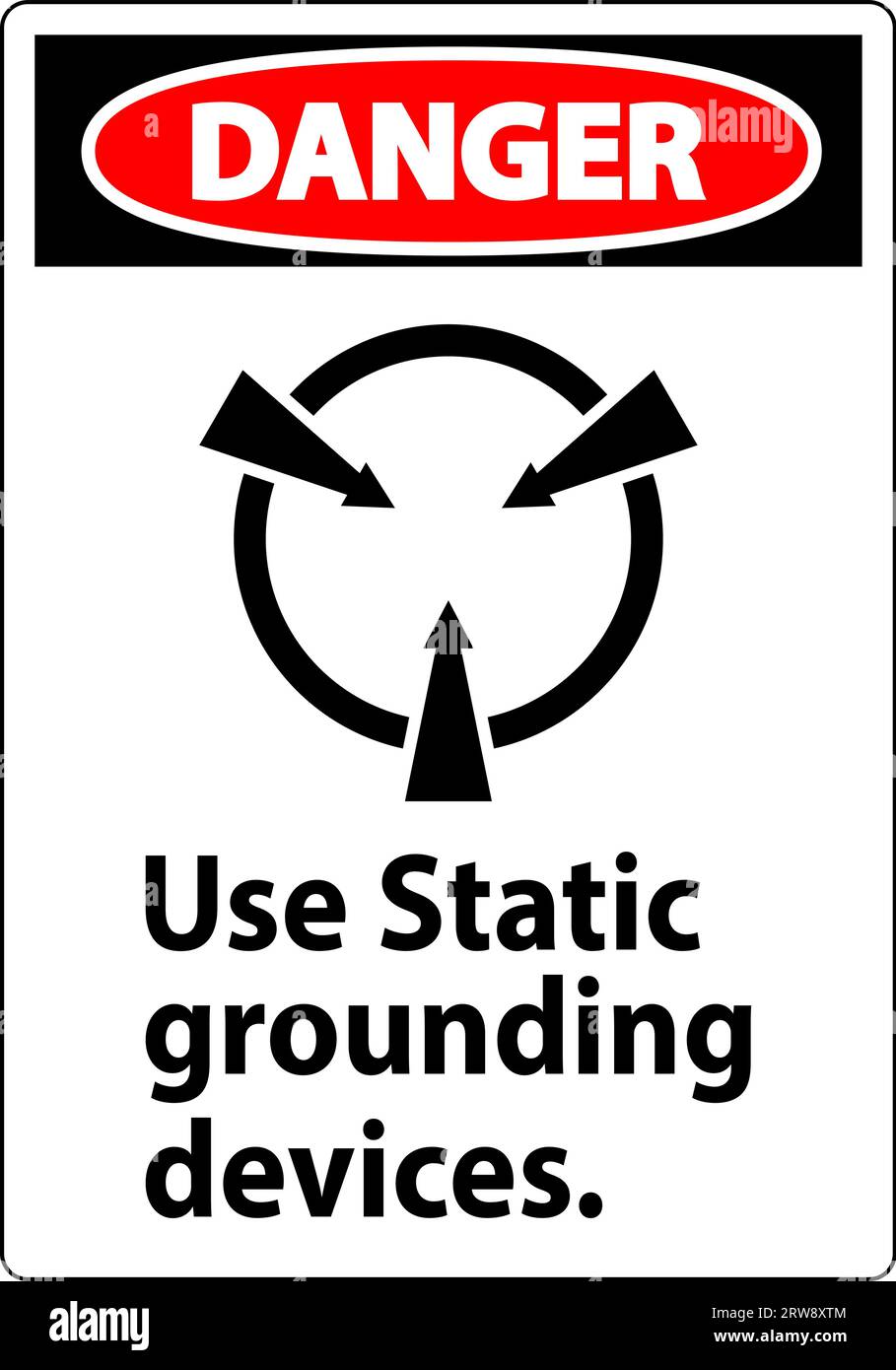 Danger Sign Use Static Grounding Devices Stock Vector Image & Art - Alamy