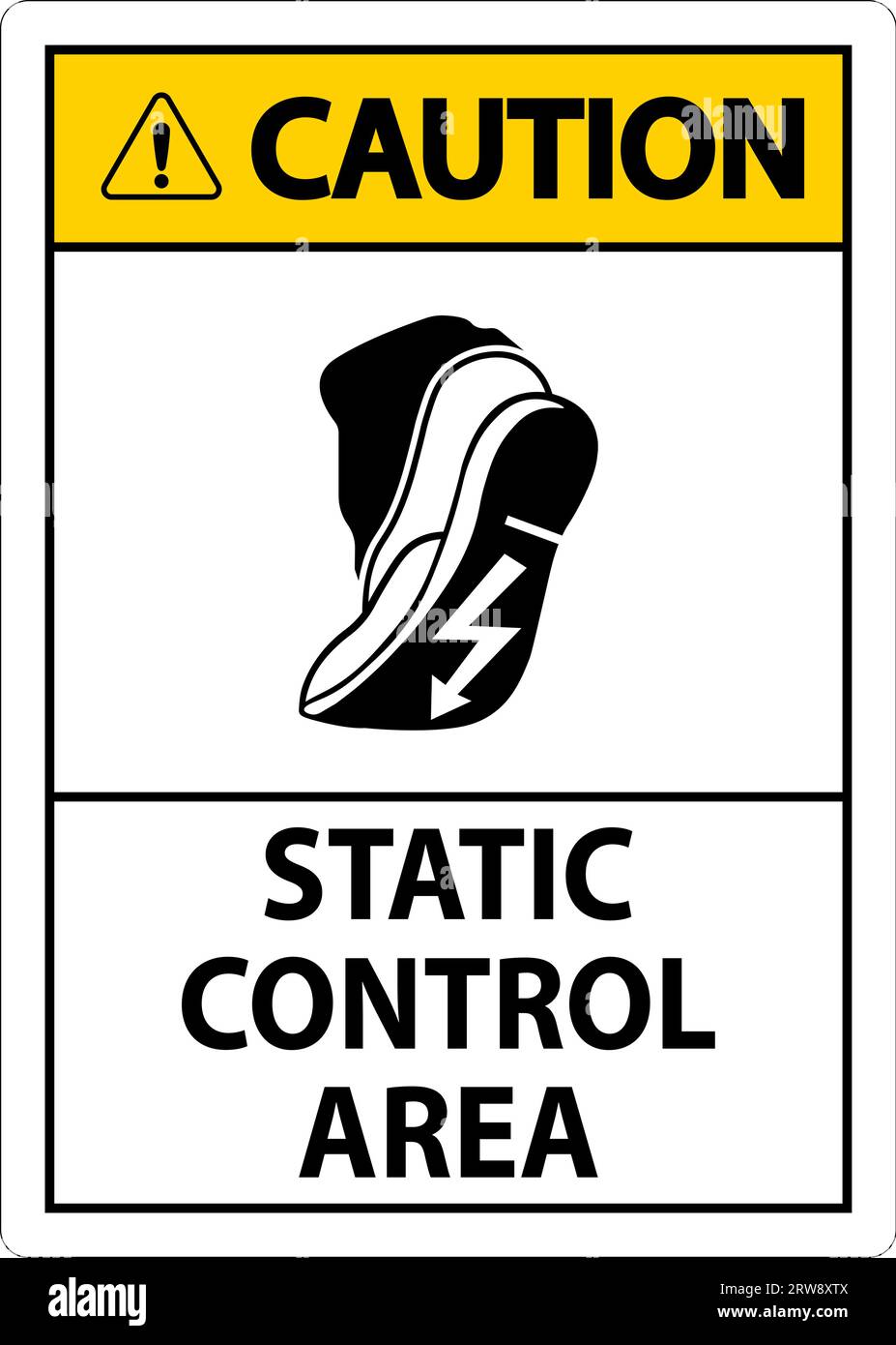 Caution Sign Static Control Area Stock Vector Image & Art - Alamy